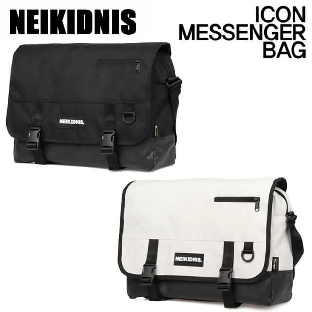 NEIKIDNIS ネイキドニス メッセンジャーバッグ ICON MESSENGER BAG スクールバッグ ショルダーバッグ BLACK IVORY コーデュラ生地 CODURA