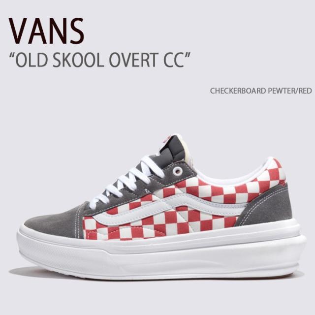 VANS バンズ スニーカー OLD SKOOL OVERT CC CHECKERBOARD PEWTER RED VN000BWALN4