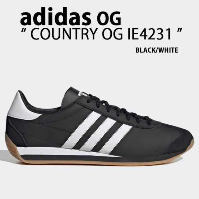 adidas originals アディダス スニーカー COUNTRY OG IE4231 カントリー オリジナル BLACK WHITE シューズ レザーアッパー 本革 ブラック