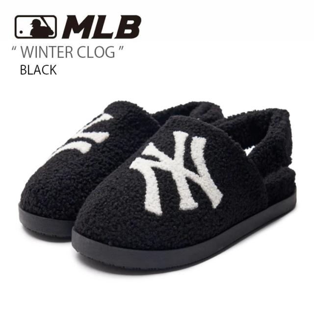 MLB エムエルビー サンダル MLB WINTER CLOG BLACK ウィンター クロッグ フリースサンダル ブラック メンズ レディース 3ASDWCL36-50BKS