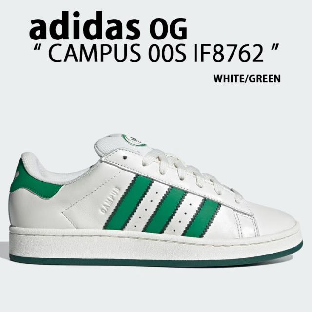 adidas Originals アディダス スニーカー CAMPUS 00S WHITE GREEN IF8762 キャンパス シューズ ホワイト グリーン レザースニーカー