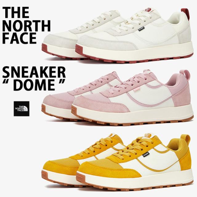 THE NORTH FACE ノースフェイス スニーカー DOME シューズ ビッグロゴ WHITE MUSTARD PINK RED スエードアッパー NS93Q16L/O/N