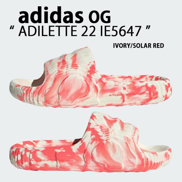adidas originals アディダス  サンダル ADILETTE 22 SLIDE SANDAL ピンク IVORY RED IE5647 アディレッタ スライドサンダル シャワー