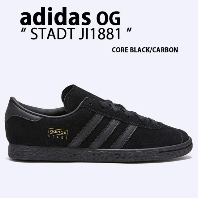 adidas Originals アディダス オリジナルス スニーカー STADT シュタット JI1881 CORE BLACK CARBON スエード レザー ブラック カーボン