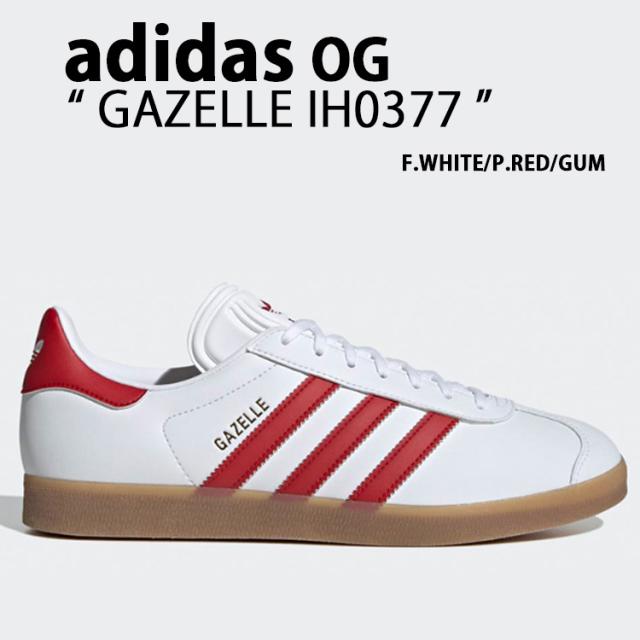 adidas originals アディダス スニーカー GAZELLE IH0377 ガゼル WHITE RED GUM シューズ テラス系 T-トゥ