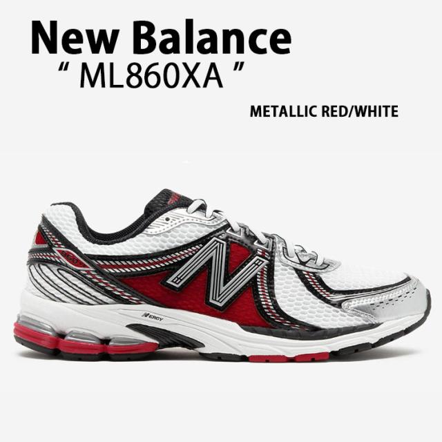 New Balance ニューバランス スニーカー ML860XA L RED WHITE シューズ  860v2 メッシュアッパー ランニングシューズ メタルレッド