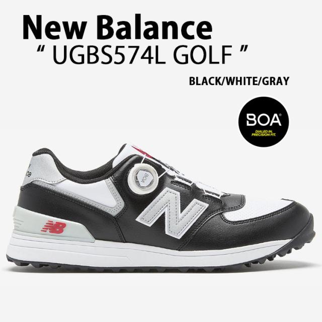 New Balance ニューバランス ゴルフシューズ UGBS574L GOLF スパイクレス BOAフィットシステム BLACK WHITE 2E 幅広 シューズ ブラック ホワイト