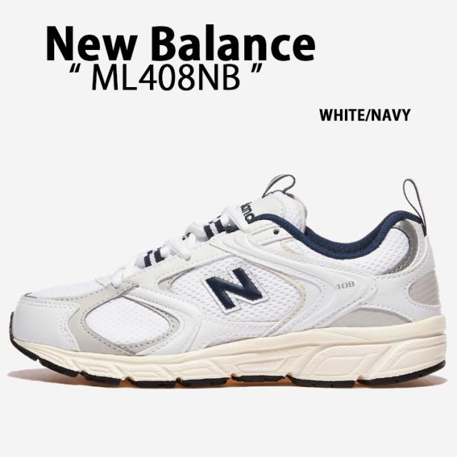 New Balance ニューバランス スニーカー ML408NB WHITE NAVY シューズ NewBalanceML408 ホワイト ネイビー ダッドシューズ メッシュ