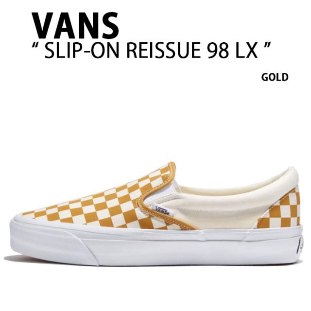 VANS バンズ スニーカー SLIP-ON REISSUE 98 LX CHECKERBOARD HARVEST GOLD VN000CSEBL2 スリッポン