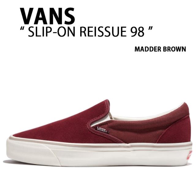 VANS バンズ スニーカー SLIP-ON REISSUE 98 SALT WASH MADDER BROWN VN000CWAMDB スリッポン リイシュー