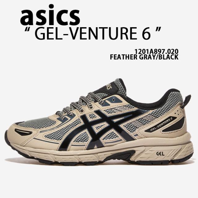 ASICS アシックス スニーカー GEL-VENTURE 6 1201A897-020 FEATHER GRAY BLACK シューズ ジェル ベンチャー6 メッシュ フェザーグレー