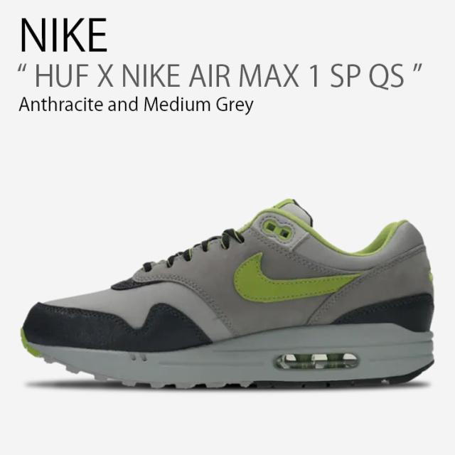 NIKE ナイキ スニーカー HUF X NIKE AIR MAX 1 SP QS ハフ エア マックス 1 HF3713-002 ローカット グレー イエロー メンズ レディース