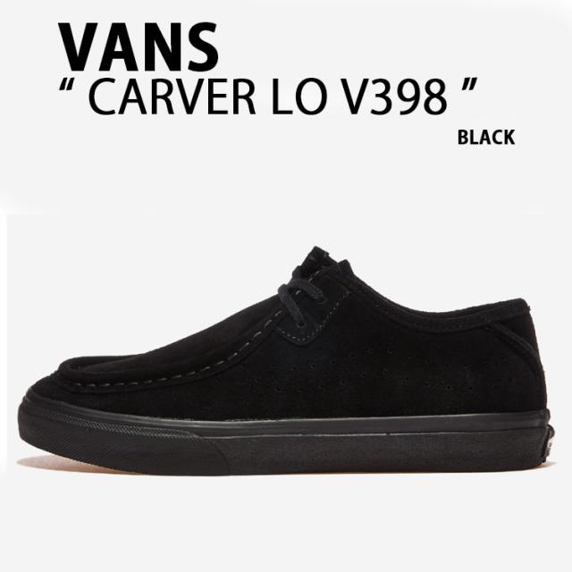 VANS バンズ スニーカー CARVER LO V398 BLACK シューズ カーバー ロー モックシューズ スエード 本革 ブラック パンチング モックトゥ