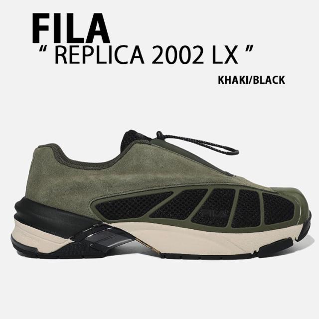 FILA フィラ スニーカー REPLICA 2002 LX KHAKI BLACK 047 レプリカ2002 モックシューズ 1RM02847G-047 スリッポン カーキ ブラック
