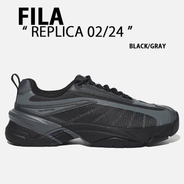 FILA フィラ スニーカー REPLICA 02/24 BLACK GRAY 002 レプリカ02/24 1RM02853G-002  ブラック グレー メンズ レディース