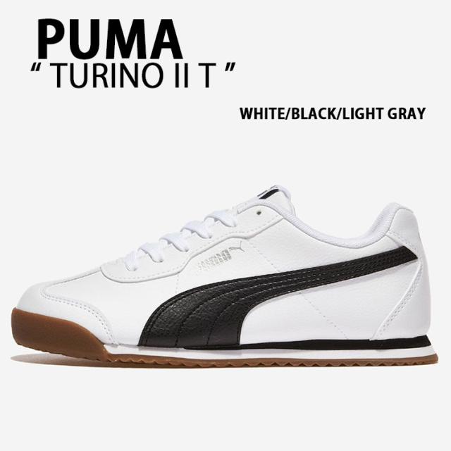 PUMA プーマ スニーカー TURINO II T トリノ2 WHITE BLACK GRAY 402049-02 シューズ ホワイト ブラック グレー