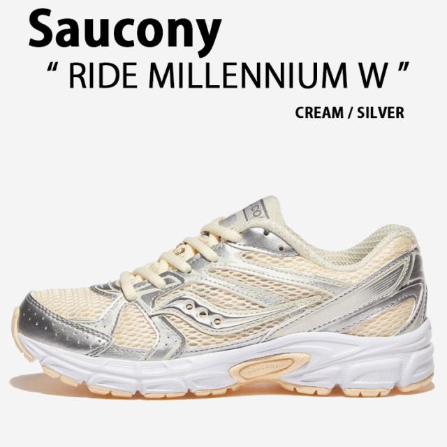 Saucony サッカニー スニーカー RIDE MILLENNIUM W S60812-2 シューズ ライド ミレニアム クリーム シルバー メンズ レディース