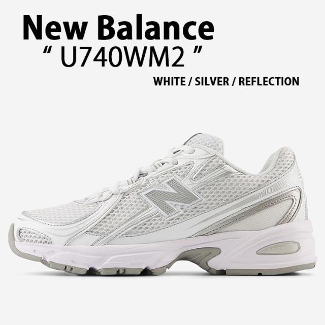 New Balance ニューバランス スニーカー U740WM2 シューズ ホワイト シルバー NewBalance740 ロゴ メッシュ メンズ レディース