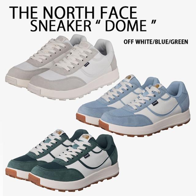 THE NORTH FACE ノースフェイス スニーカー DOME シューズ ビッグロゴ OFF WHITE GREEN LIGHT BLUE スエードアッパー NS94R43K/J/L