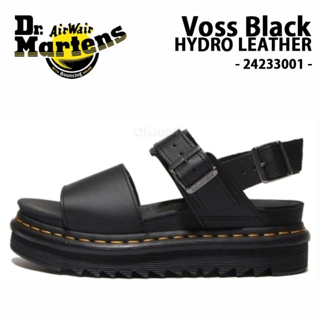 Dr.Martens ドクターマーチン レディース サンダル ストラップサンダル Voss Black Hydro Leather 24233001 ヴォス ブラック サイズ調整