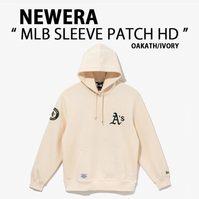 NEWERA ニューエラ パーカー AP MLB SLEEVE PATCH HD41 OAKATH アスレチックス PEARL IVORY フーディー プルオーバーパーカー パールアイボリー 14179205