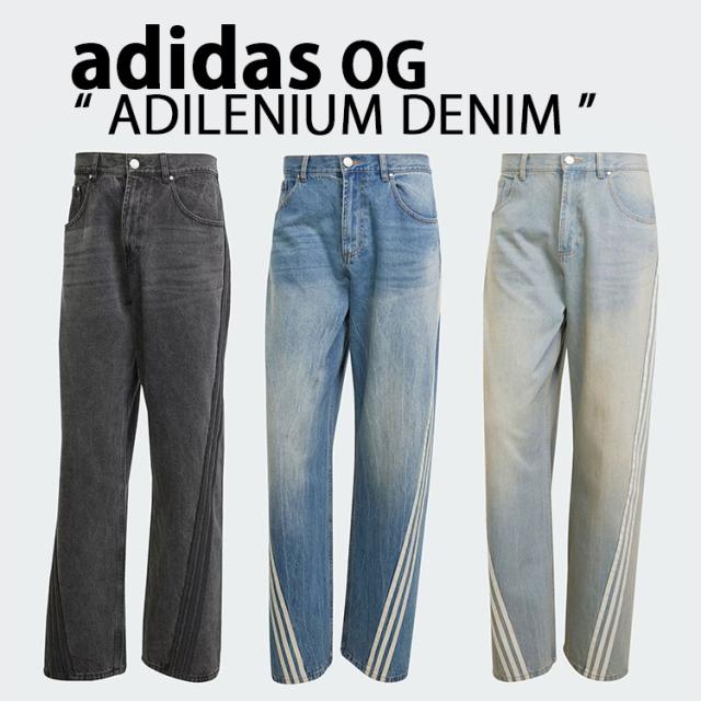 adidas Originals アディダス デニムパンツ ADILENIUM SEASON 3 ルーズフィット INDIGO JX1606 BLUE JY6292 BLACK JY6291 3ストライプ