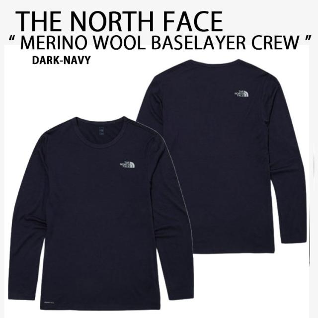 THE NORTH FACE ノースフェイス ロンT 長袖カットソー MERINO WOOL BASELAYER CREW 1 メリノウール クルーネック Tシャツ NAVY MNI7TM57A