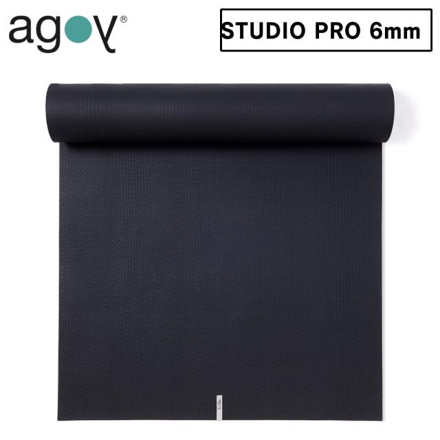 agoy アゴイ ヨガマット 6mm ラバー STUDIO PRO #6｜滑らない 高グリップ｜PVCフリー 高密度クッション｜トレーニング ピラティス ストレッチ ヨガマット｜初心者〜上級者対応｜メンズ レディース おしゃれ グラファイト
