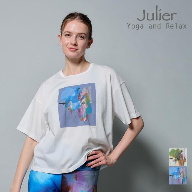 ジュリエ ヨガ Julier kanakoSasaki コラボ プリントTシャツ b1953jub0018 ヨガウェア トップス レディース 半袖 Tシャツ フリーサイズ ゆったり ピラティスウェア 体型カバー おしゃれ 2025年 秋冬 新作
