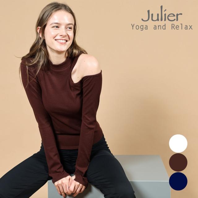 ジュリエ Julier ヨガウェア トップス カップ付き tシャツ 長袖 レディース リブロングスリーブプルオーバー b1954jub027 S/Mサイズ プルオーバー ブラトップ ピラティスウェア リラックスウェア おしゃれ かわいい 2025年 秋冬 新作