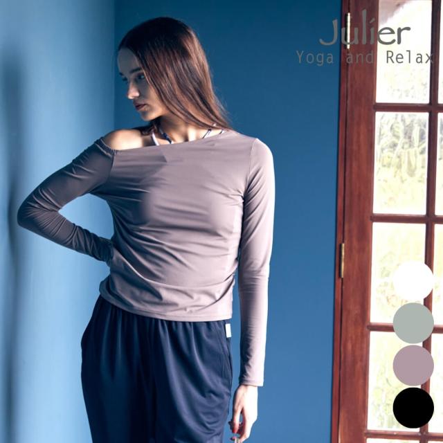 ジュリエ Julier ヨガウェア トップス tシャツ 長袖 レディース Ecoco アシンメトリーロングスリーブプルオーバー b1961jub007 フリーサイズ プルオーバー ホットヨガ ピラティスウェア リラックスウェア おしゃれ かわいい 2026年 春夏 新作