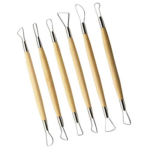 6本セット LIKENNY 粘土ヘラ 粘土細工道具 木製彫刻ツール 粘土造形 彫刻スパチュラ 両端 DIY 手芸 手作り彫刻用 陶器用 陶芸工具 に似合の通販はau PAY マーケット ...