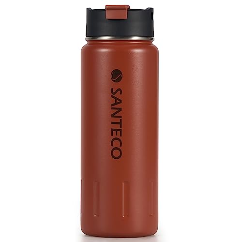 レッド SANTECO 水筒 710ml 大容量 直飲み 真空断熱 魔法瓶 保温 保冷 ステンレスボトル 広口 洗いやすい スポーツボトル 氷入れ 漏れなの通販はau PAY マーケット ...