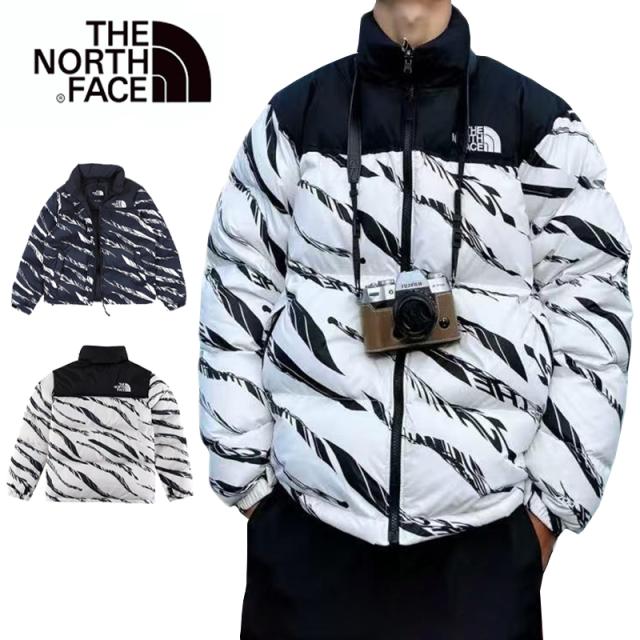 ザノースフェイス ホワイトレーベル ザ・ノース・フェイス 1996 Nuptse Jacket 黒と白のシマウマ ダウンジャケットアウター メンズレディース