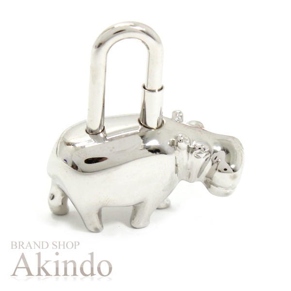 【新品・未使用】エルメス カデナ ヒポポタマス カバ シルバー 限定 ANNEE DES FLEUVES 2005年 希少 レア バーキン・ケリーに チャーム キーホルダー HERMES