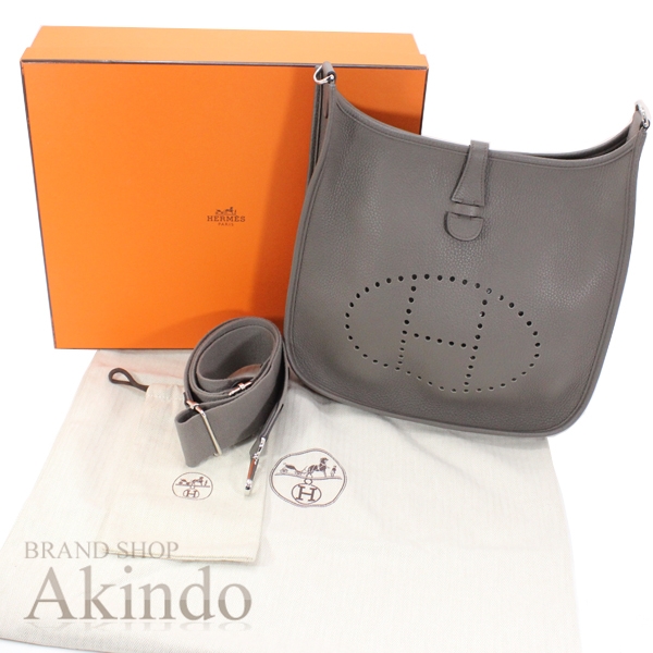 【ほぼ新品】エルメス ショルダーバッグ エヴリン3 PM エタン グレー シルバー金具 トリヨンクレマンス メンズ レディース 斜め掛けバッグ 便利 HERMES カバン ブランド 鞄 定番 人気 プレゼント ギフト オシャレ エブリン