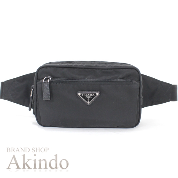 【新品・未使用】プラダ バッグ ウエストバッグ ナイロン 黒 ブラック ボディバッグ 2VL977 斜め掛け ベルトバッグ PRADA 三角ロゴ メンズ レディース ウエストポーチ ロゴプレート 軽量 便利 ブランド 定番 人気 プレゼント ギフト