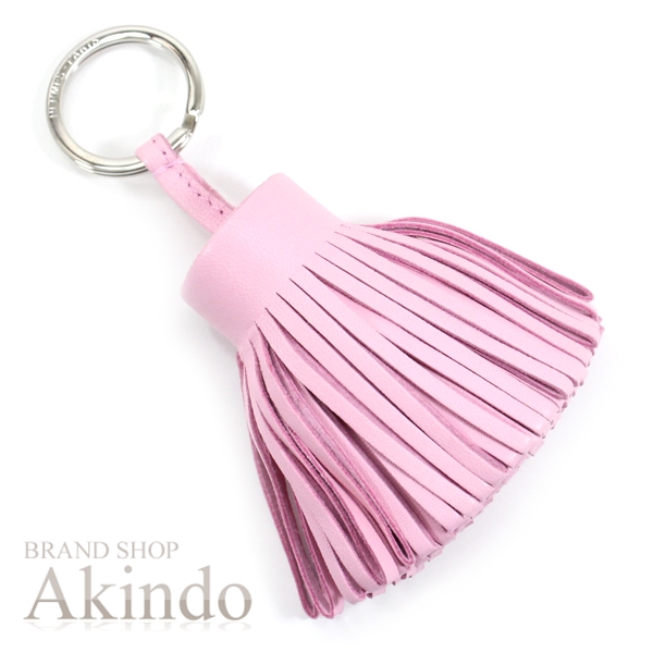 【新品】エルメス キーホルダー バッグ チャーム カルメン ピンク ラムスキン タッセル キーリング キーホルダー シルバー金具 HERMES 人気 プレゼント ギフト バーキン・ケリー・ピコタンに