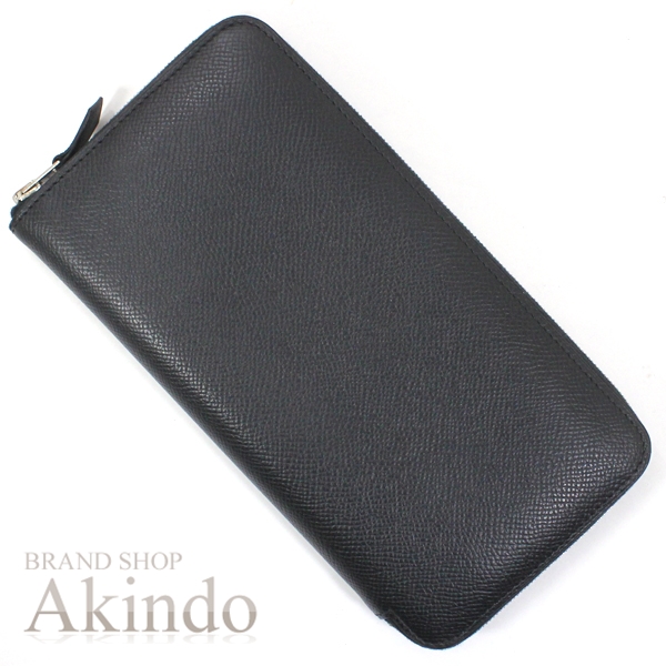 エルメス 長財布 アザップロング クラシック オールレザー 黒 ブラック ラウンドファスナー ジップアラウンド エプソン メンズ レディース HERMES ロングウォレット プレゼント ギフト ブランド 人気 エレガント セレブ