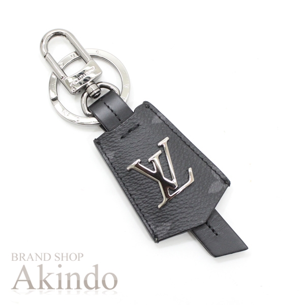 【新品・未使用】ルイヴィトン キーリング キーホルダー バッグチャーム ポルトクレ・クロッシュ クレ モノグラム エクリプス 黒 ブラック LOUIS VUITTON  ロゴ刻印 LVロゴ メンズ M63620 かばんに ビトン キーホルダー メンズ クール