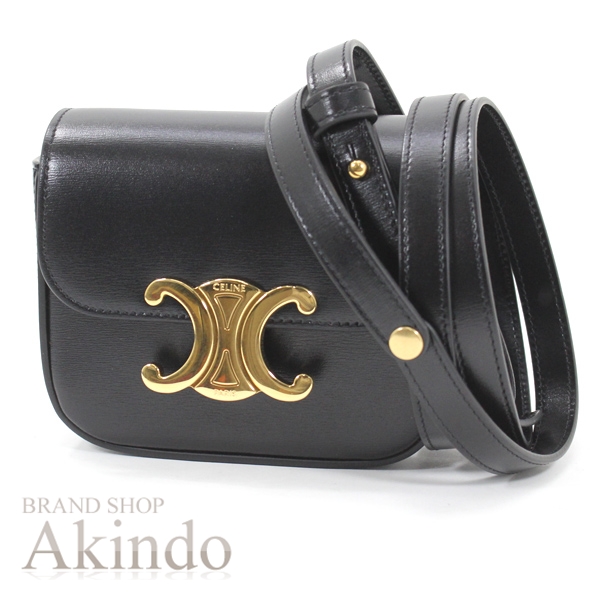 【新品】セリーヌ ミニ クロード トリオンフ ミニショルダーバッグ 黒 レザー 本革 カーフ レディース 10I513DPV.38NO CELINE バッグ BAG 斜め掛け 肩掛け ブランド カーフレザー【新品】