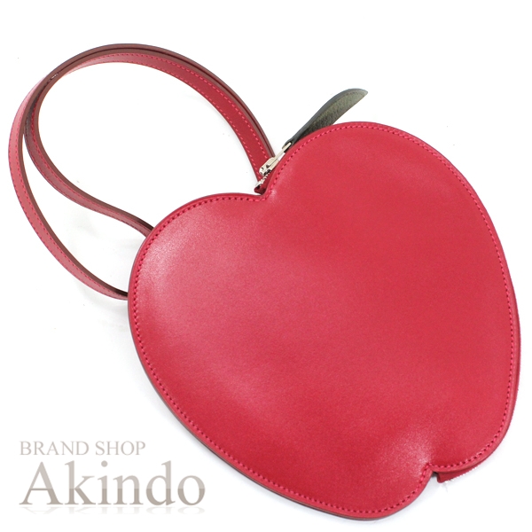 【新品・未使用】 エルメス ポシェット・ポム ポーチ リンゴ ハンドル付き 赤 ルージュヴィフ タデラクト×シェーブル アップルモチーフ HERMES レディース アクセサリーポーチ ブランド 定番 人気 プレゼント ギフト