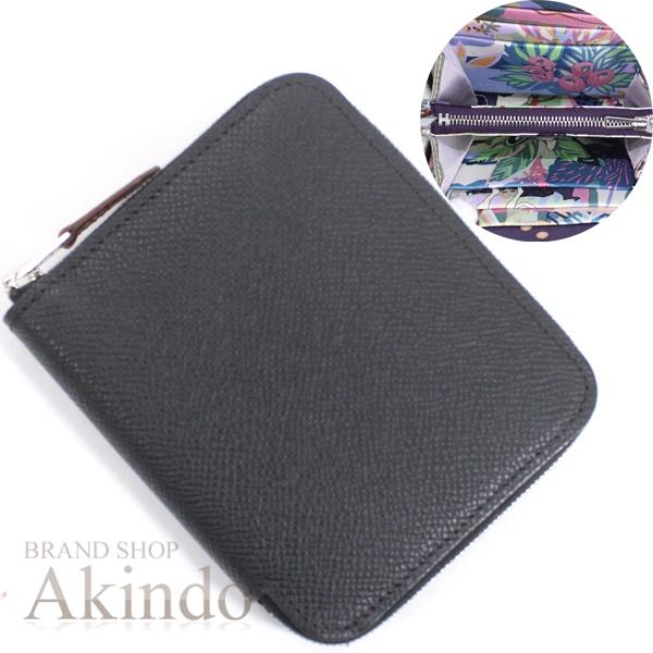 【新品】エルメス アザップコンパクト シルクイン 黒 ブラック ケース 小銭入れ ラウンドファスナー ジップアラウンド エプソン レザー 本革 メンズ レディース レザー HERMES プレゼント ギフト ブランド 人気 エレガント セレブ