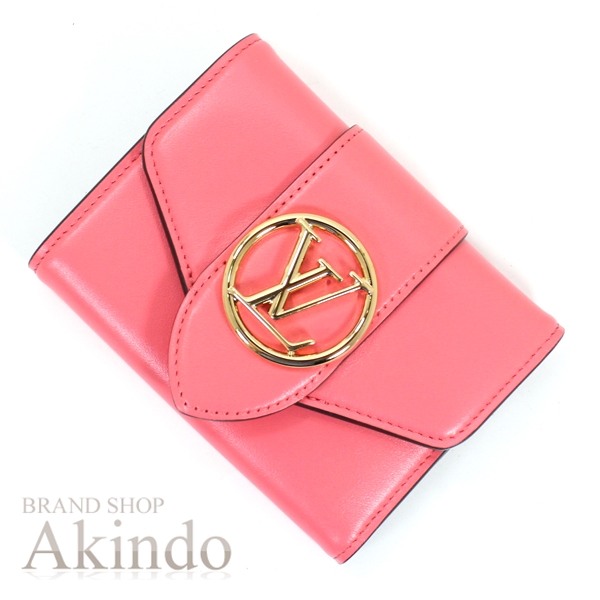 【未使用】ルイヴィトン 三つ折り財布 レディース コンパクト ポルトフォイユ LV ポンヌフ ダリア レザー 本革 M69177 ミニ LOUIS VUITTON ルイ・ヴィトン ビトン ブランド ギフト プレゼント ケース 小銭入れ 3つ折り