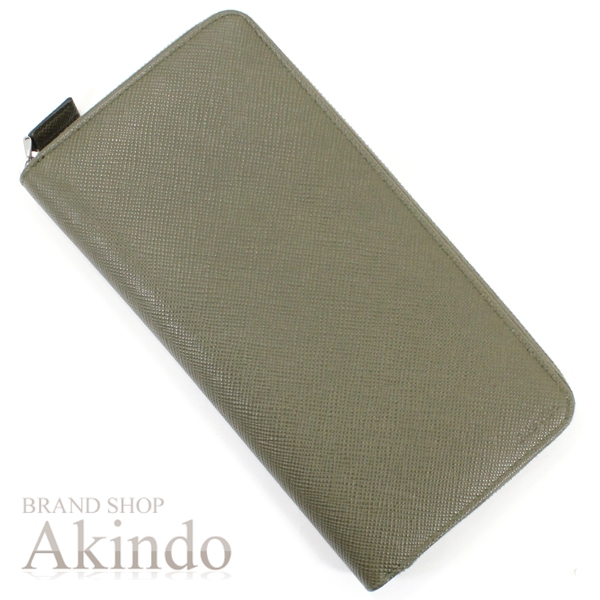 【新品・未使用】プラダ 長財布 ラウンドファスナー トラベルケース PRADA カーキ サフィアーノ 2ML220 メンズ ラウンドジップ ロングウォレット 便利 ブランド 定番 人気 プレゼント ギフト