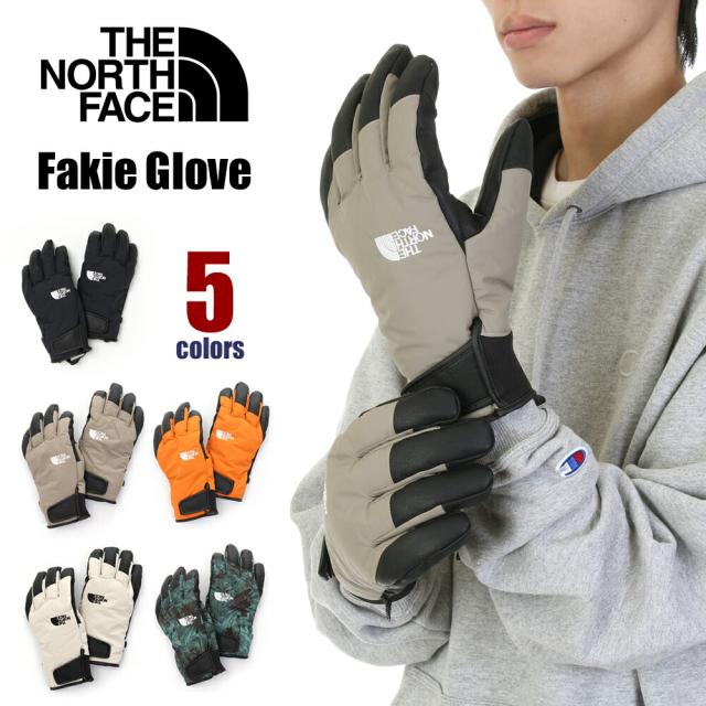 ノースフェイス 手袋 スマホ メンズ レディース THE NORTH FACE ザ・ノース・フェイス フェイキーグローブ スキー スノーボード スノボ グローブ レザー 革 暖かい 防水 防寒 スマホ対応 滑り止め アウトドア 自転車 ブランド 大きいサイズ 黒 オレンジ 白 迷彩 NN62513