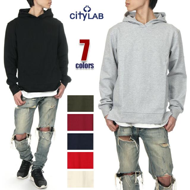 CITY LAB シティーラブ パーカー メンズ レディース ロング丈 サイドジップ シティラブ プルオーバー パーカー 大きいサイズ 無地 ストリート アメカジ カジュアル ダンス 衣装 部屋着 シティーラブ ビッグサイズ USA ブランド プレゼント 男性 女性 黒 赤 グレー カーキ