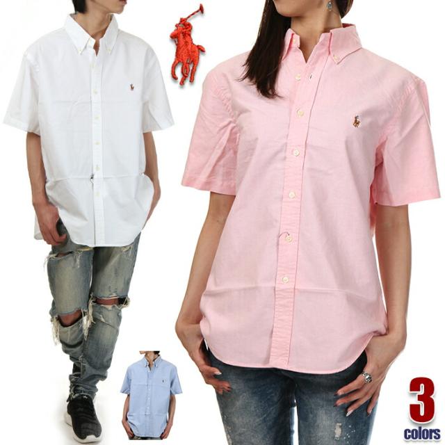 ラルフローレン 半袖 シャツ メンズ レディース POLO RALPH LAUREN 半袖シャツ USAモデル オックスフォードシャツ ボタンダウンシャツ 大きいサイズ クラシックフィット おしゃれ ビジネス カジュアル 無地 ブランド 綿 コットン100％ ホワイト 白 ピンク 青 XS S M L XL 2XL
