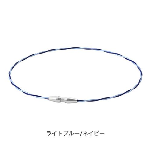 ファイテン phiten RAKUWAネックレス EXTREME ワイヤートルネード 43cm ライトブルー/ネイビー 磁気ネックレス 0223TG903652