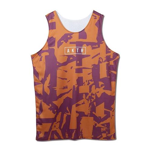 アクター AKTR  CUT-UP CAMO REVERSIBLE TANK タンクトップ ユニセックス バスケットボール 125-023001-ORxWH